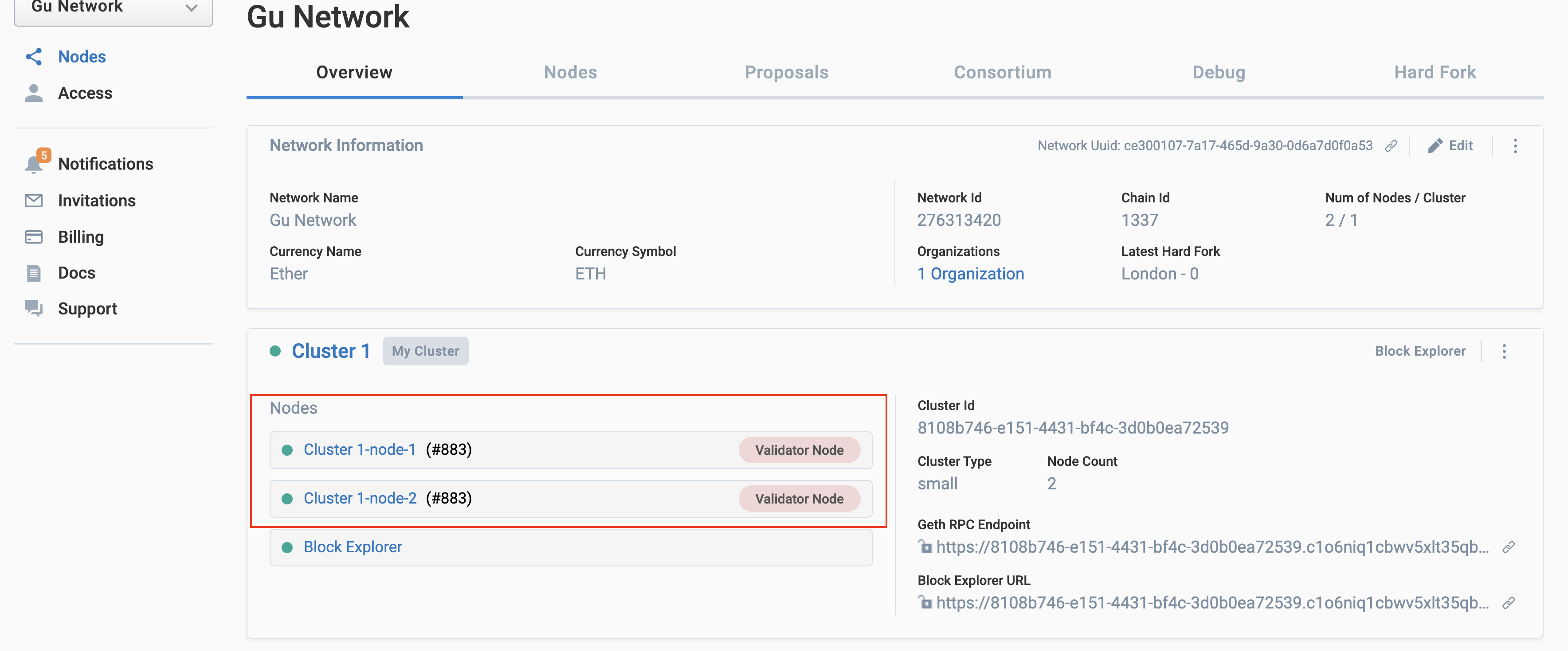 Check node | G.U. Blockchain Cloud Docs